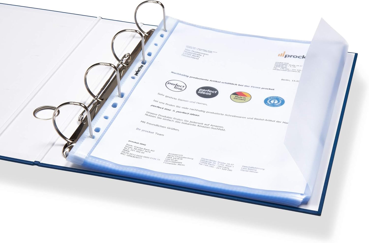 perfect line 20 Document Sheets with Open-Side Insertion, Transparent ...