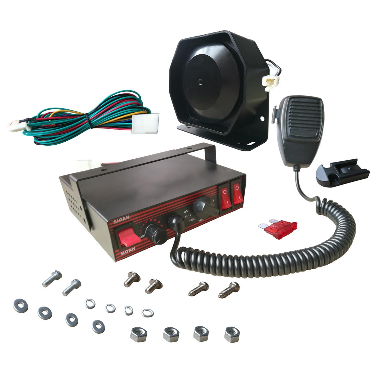 AS - Kit de sirena electrónica con cable de 12 V con altavoz principal ...
