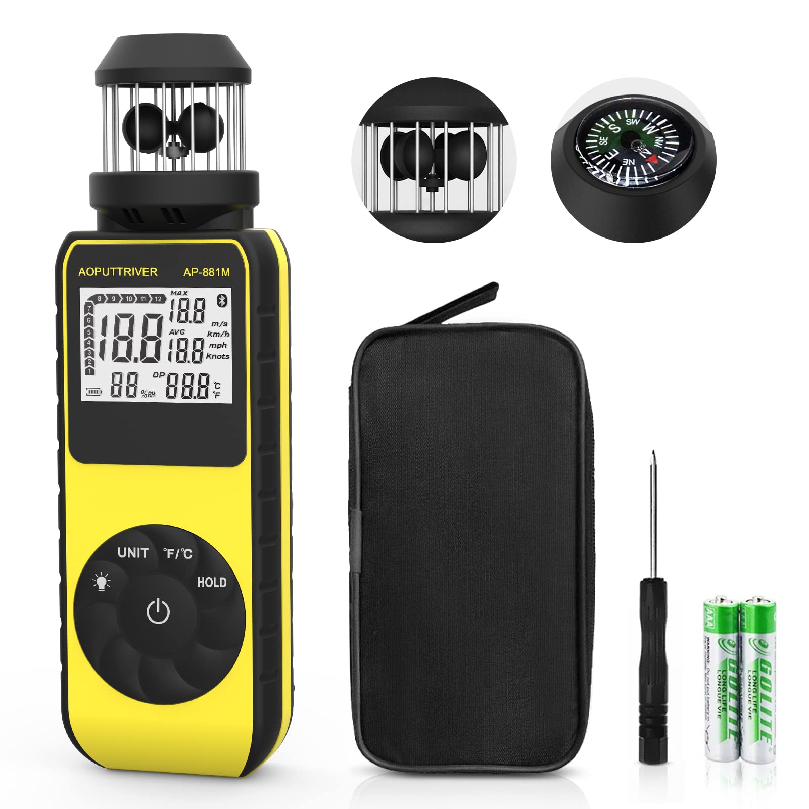 Mua Anemometer Handheld Wind Cup Anemometer with Direction, Wind Speed ...