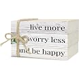 Amazon.com: Decorative Books for Home Decor, Wood Book Stack for Table ...