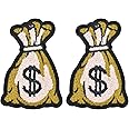 Amazon.com: Ctctoo 2pcs Money Bag Embroidered Iron on Patches for ...