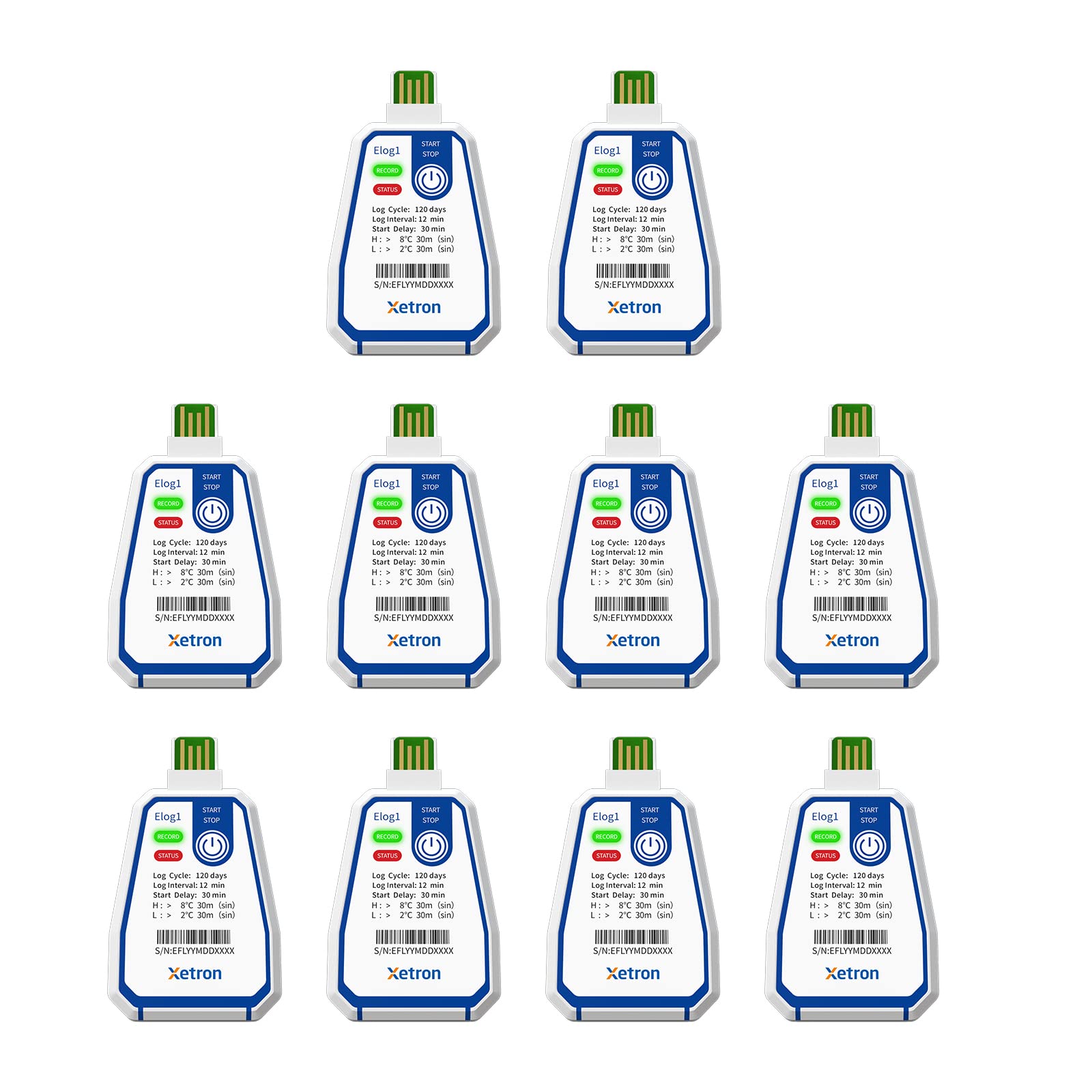 Mua Xetron 10pcs SingleUse Temperature Data Logger 150 Day, Food Truck USB Temp Recorder ...