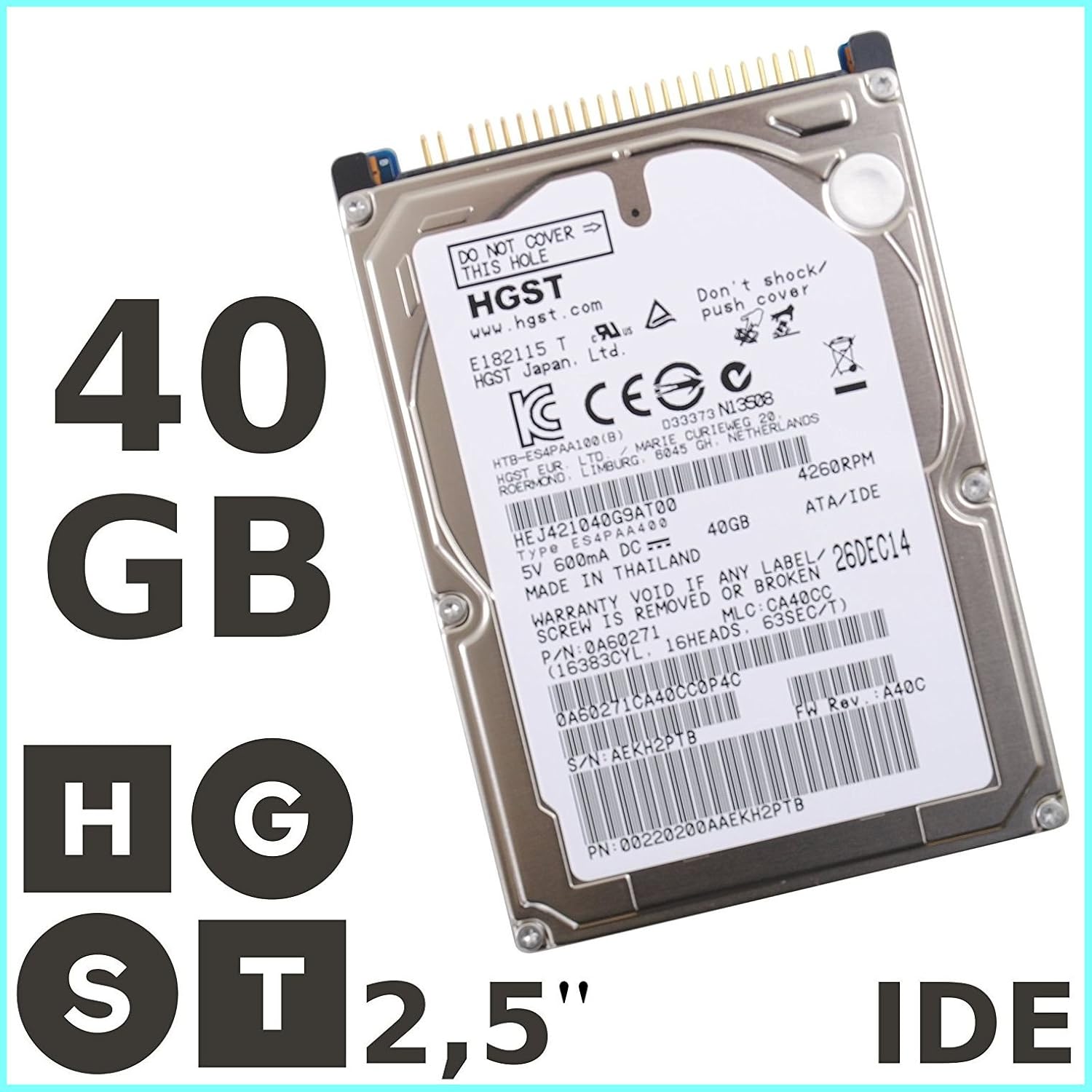 40 GB (2,5, IDE/ATA/Pata Disco Duro Interno – 40 GB – 2,5 Pulgadas para ...