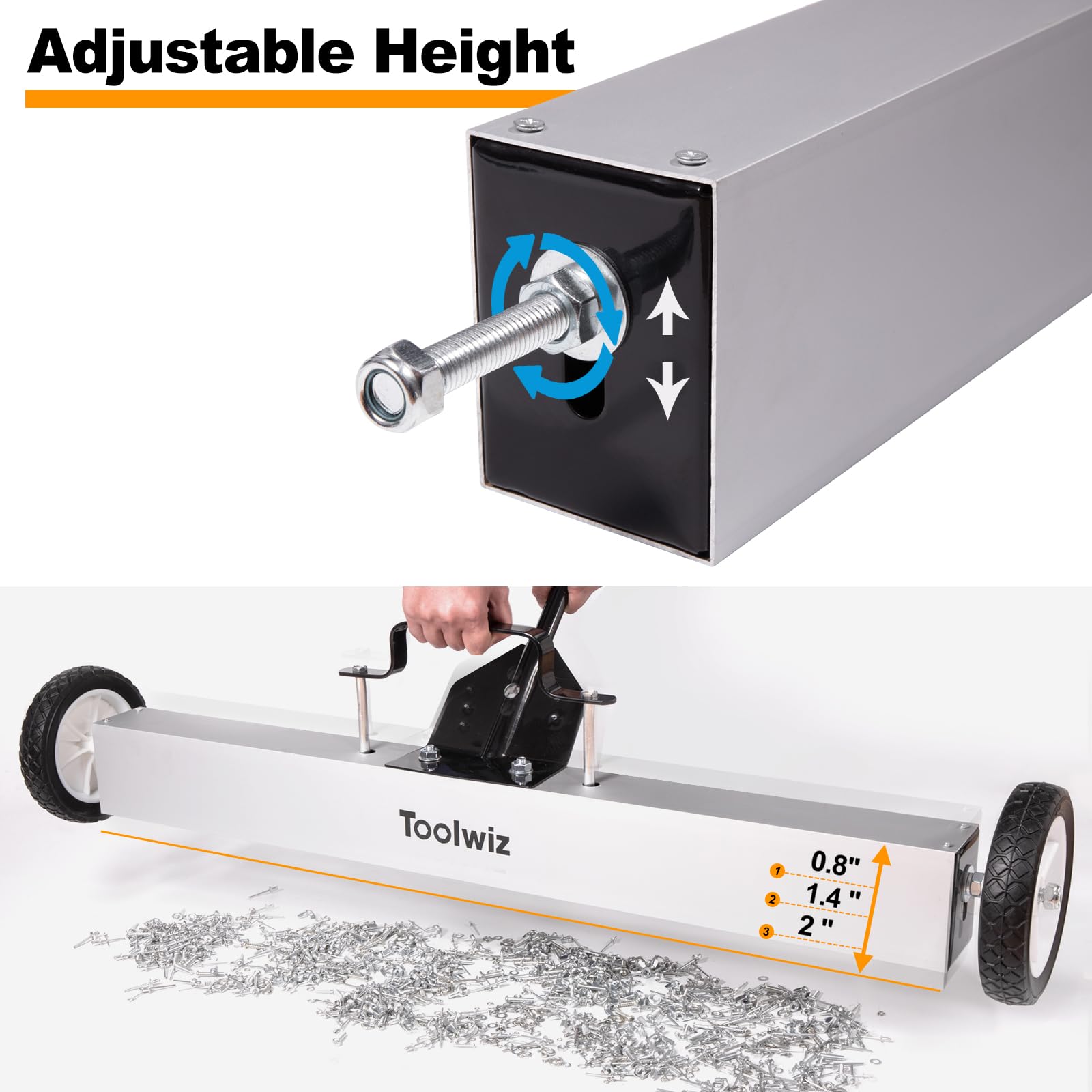 Mua Toolwiz 36'' Magnetic Sweeper with Wheels, 50 Lbs Capacity Rolling ...