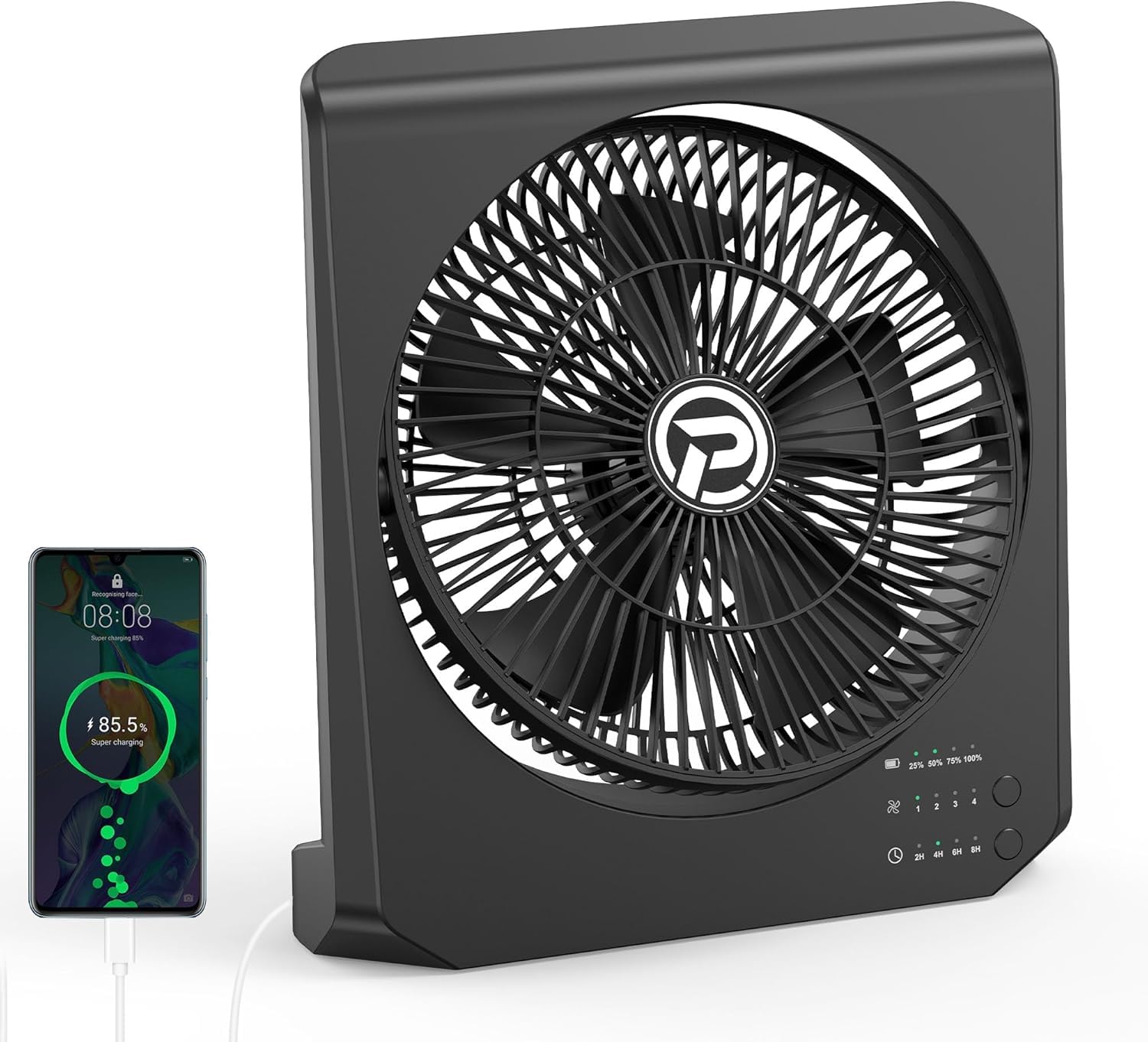 Cmyfato Box Fan, 20000mAh Rechargeable Battery Powered Window fan, 10 ...