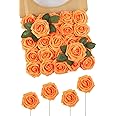 Amazon.com: N&T NIETING Artificial Flowers Glowing Burnt Orange Flowers ...
