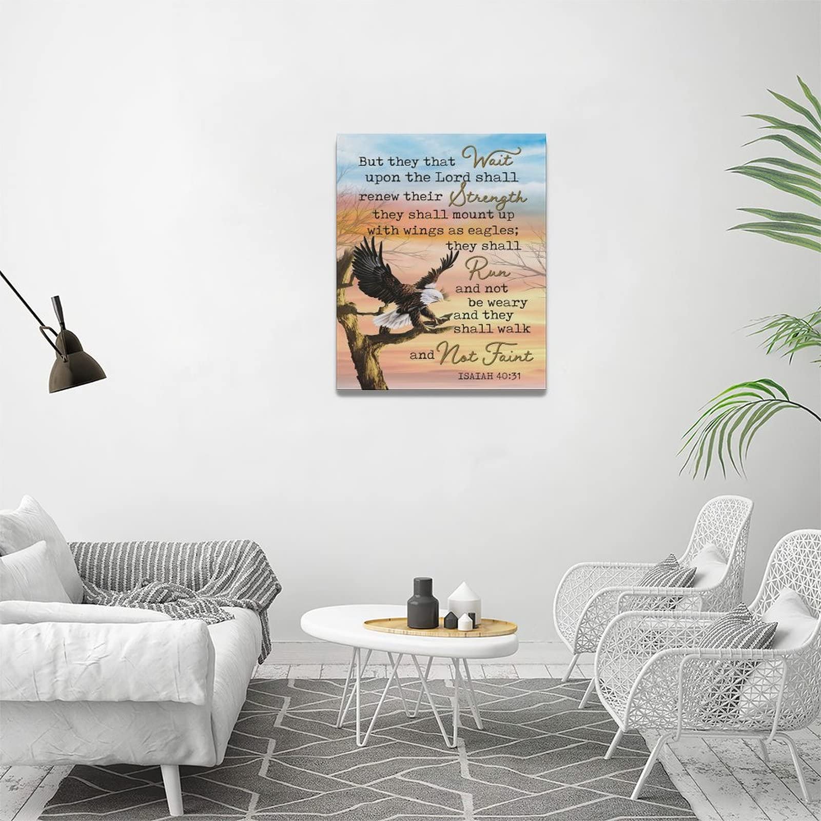 Bald Eagle Wall Art Bible Verse Wall Decor Eagle Pictures Canvas Prints ...