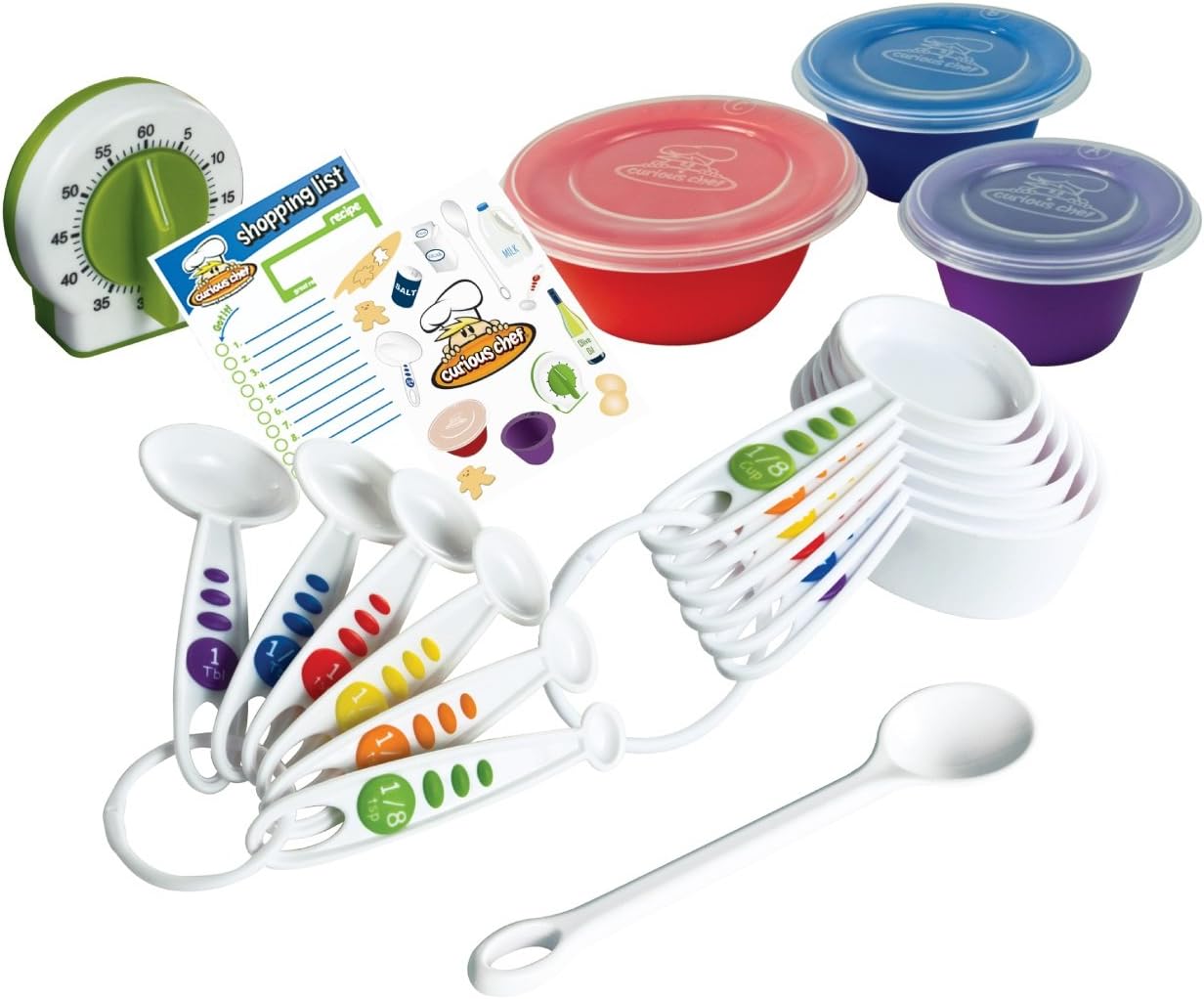 Curious Chef 17 Piece Cooking Measuring and Preparing Kit for Kids ...