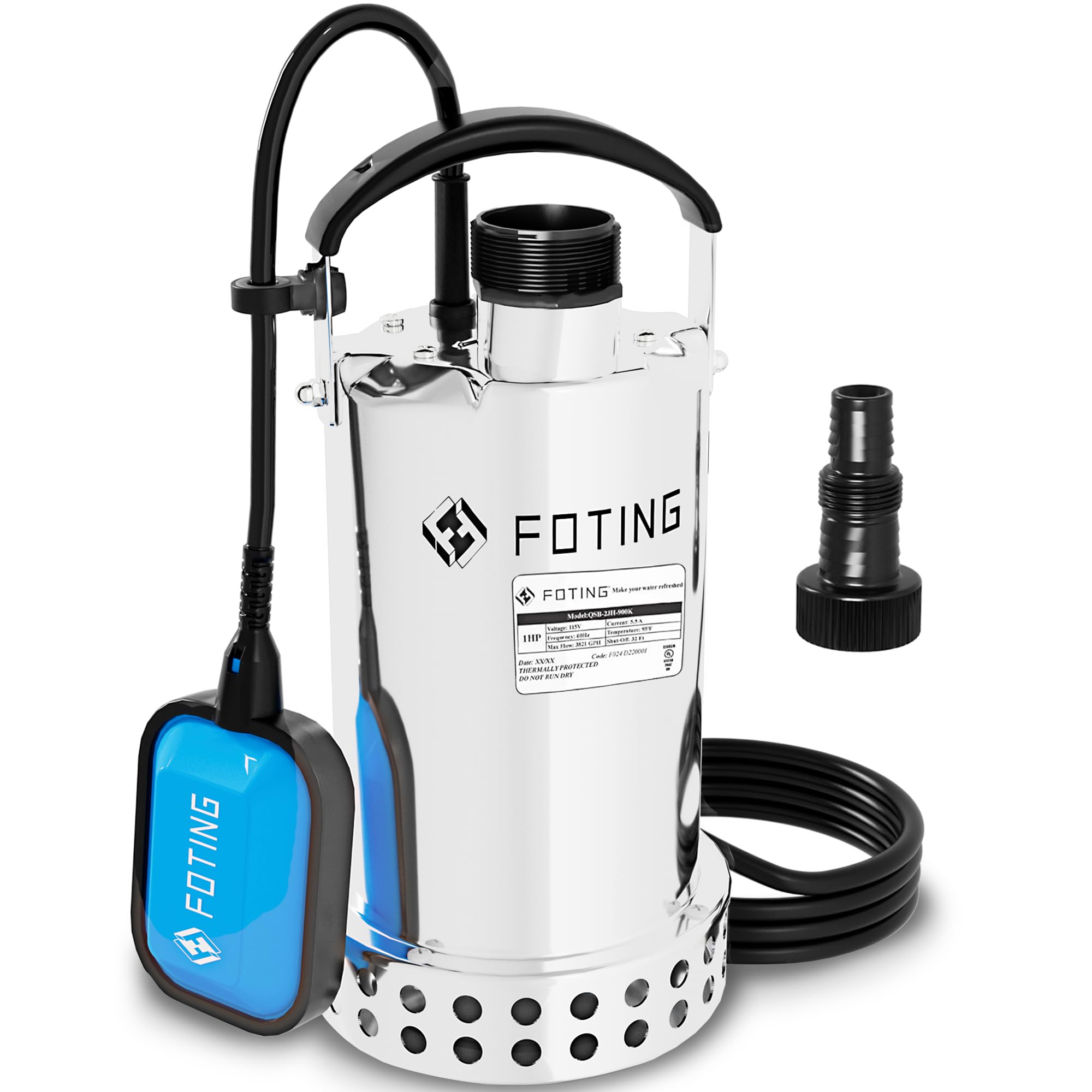 **NON-REFUNDABLE** (PARTS) FOTING Full 304 Stainless Steel Sump Pump ...