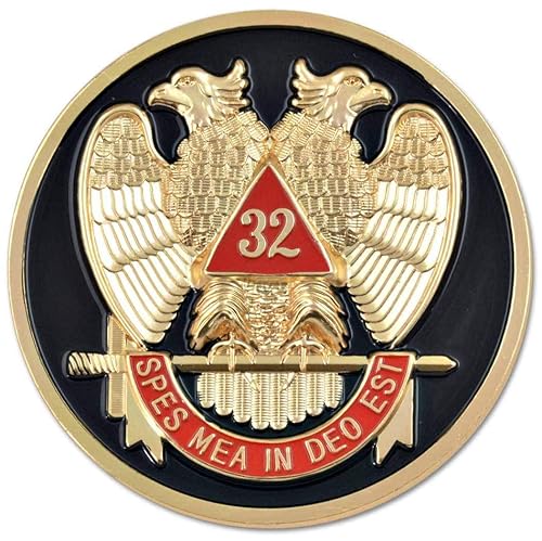 Scottish RITE 32nd 32 Degree 3" Large All Metal Masonic Motorcycle/Auto ...