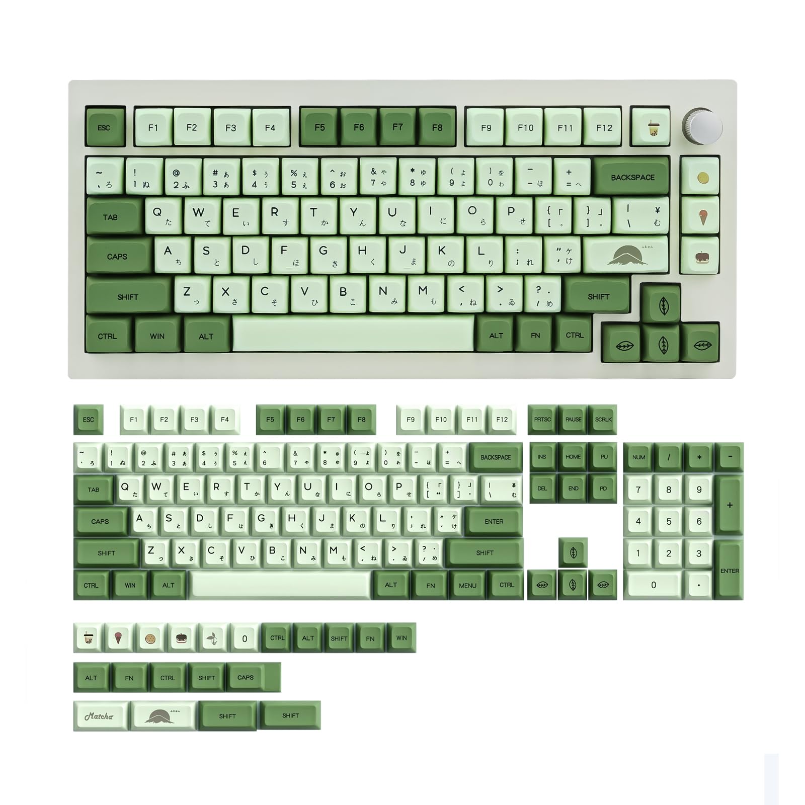 Mua JOLINTAL Green Japanese Keycaps, 124 Keys PBT Keycaps XDA Profile ...
