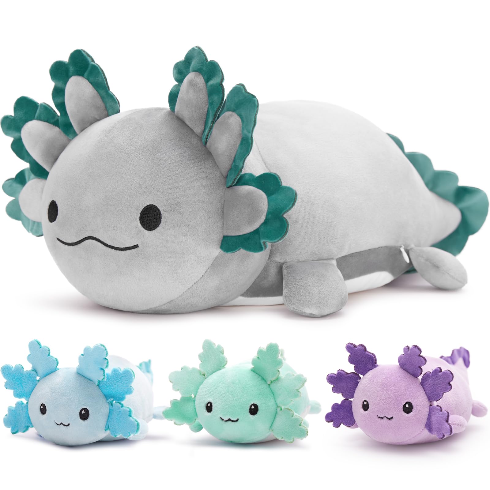 BENINY 4Pcs Axolotl Plush, Long Axolotl Stuffed Animal Mommy 24 inch ...