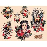 Amazon.com: ART.COM Wall Art Print Eagles & Ships, Authentic Tattoo ...