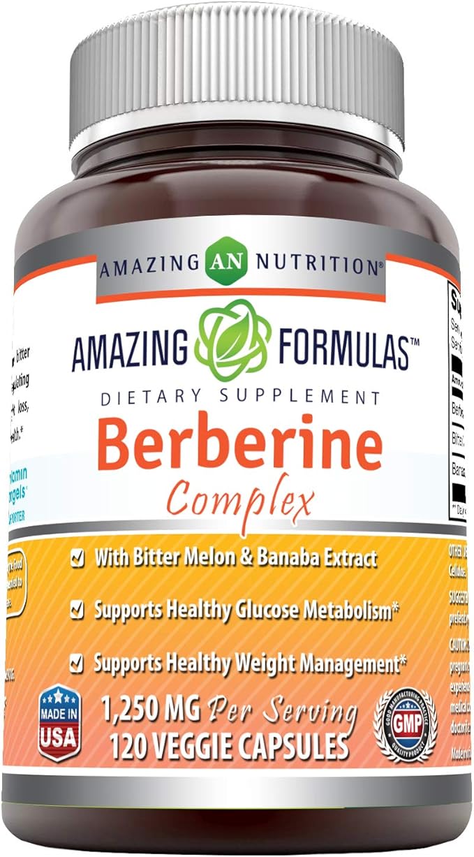 Amazon.com: Amazing Formulas Berberine Complex 1250 mg per Serving 120 ...