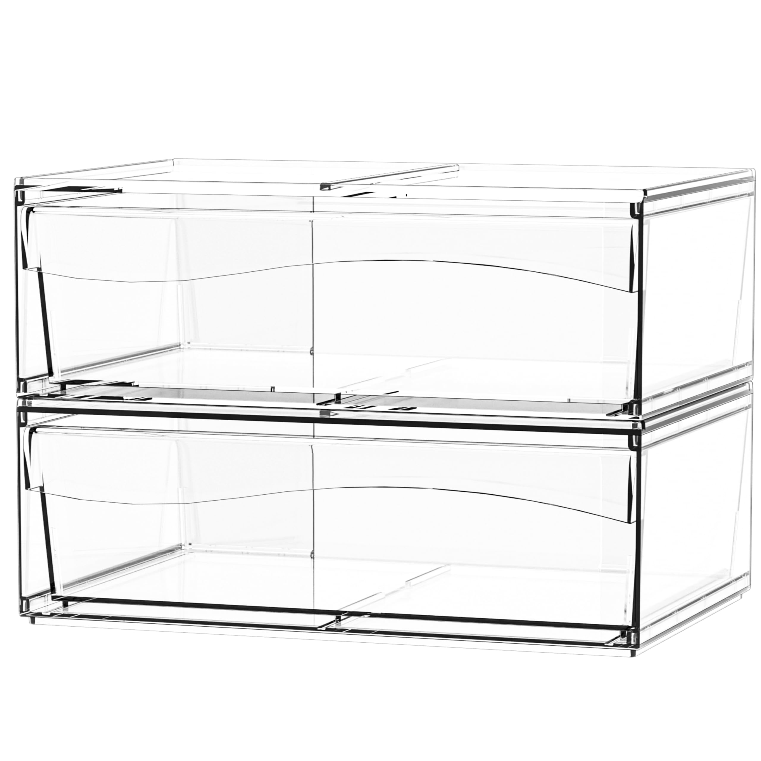 Cq acrylic 2 Pack Stackable Storage Drawers,12''W Acrylic Organizers ...
