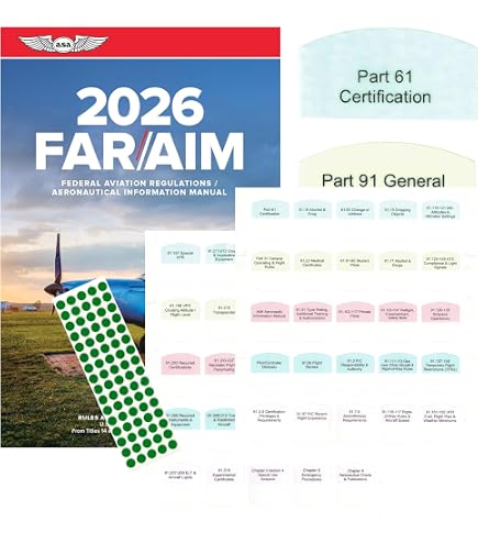 FAR AIM Tabs FAR AIM 2025/2026 Private Pilot Index Tabs - 96 Color ...