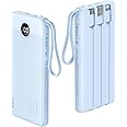 Amazon.com: VRURC 10000mAh Power Bank Built-in Cables, Portable Charger with LED Display, Slim ...