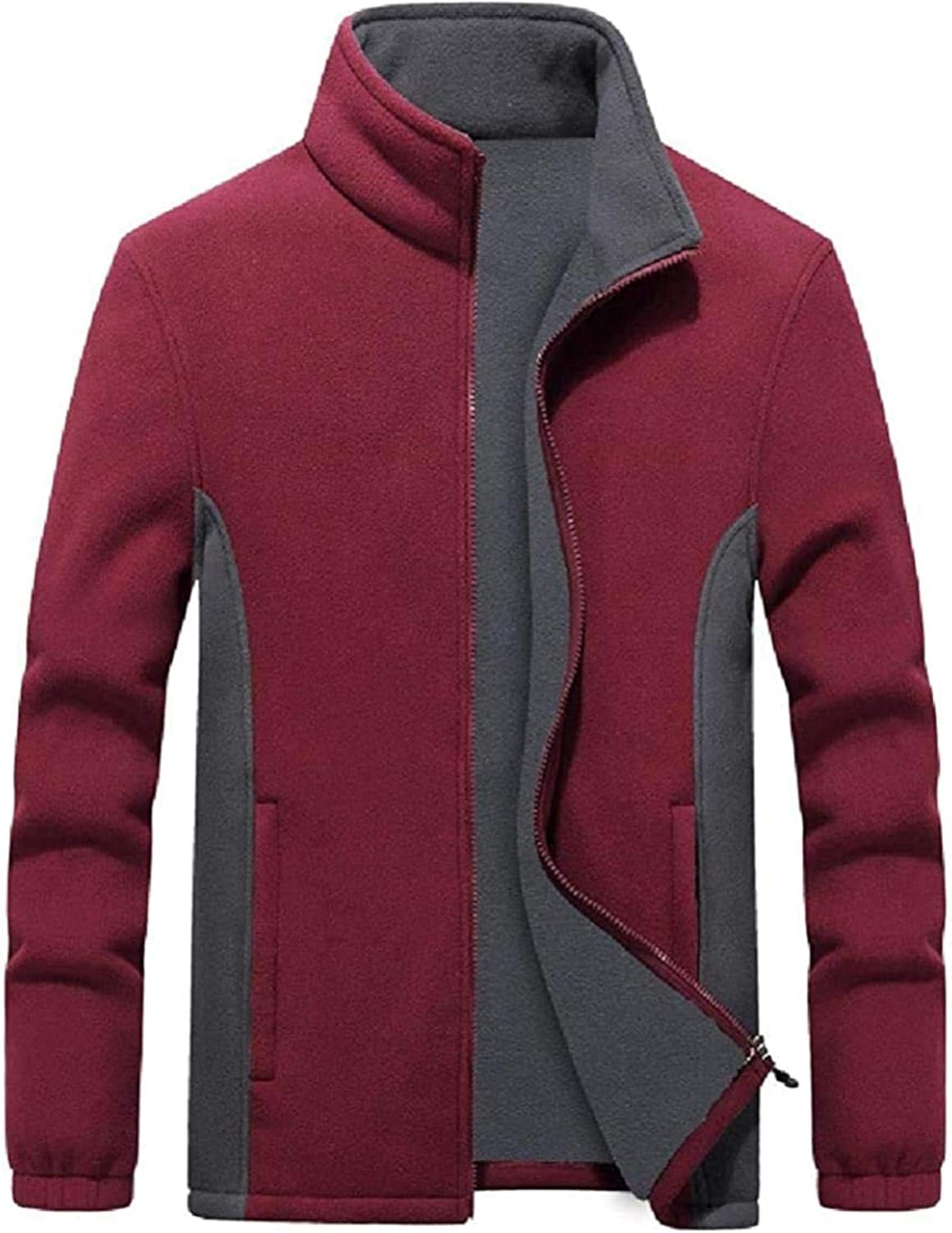 Men Long-Sleeve Outwear Fashion Slim Plus Size Zip-Up Outwear with ...