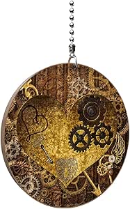 Amazon.com: Gotham Decor Steampunk Heart Hardwood Fan/Light Pull ...