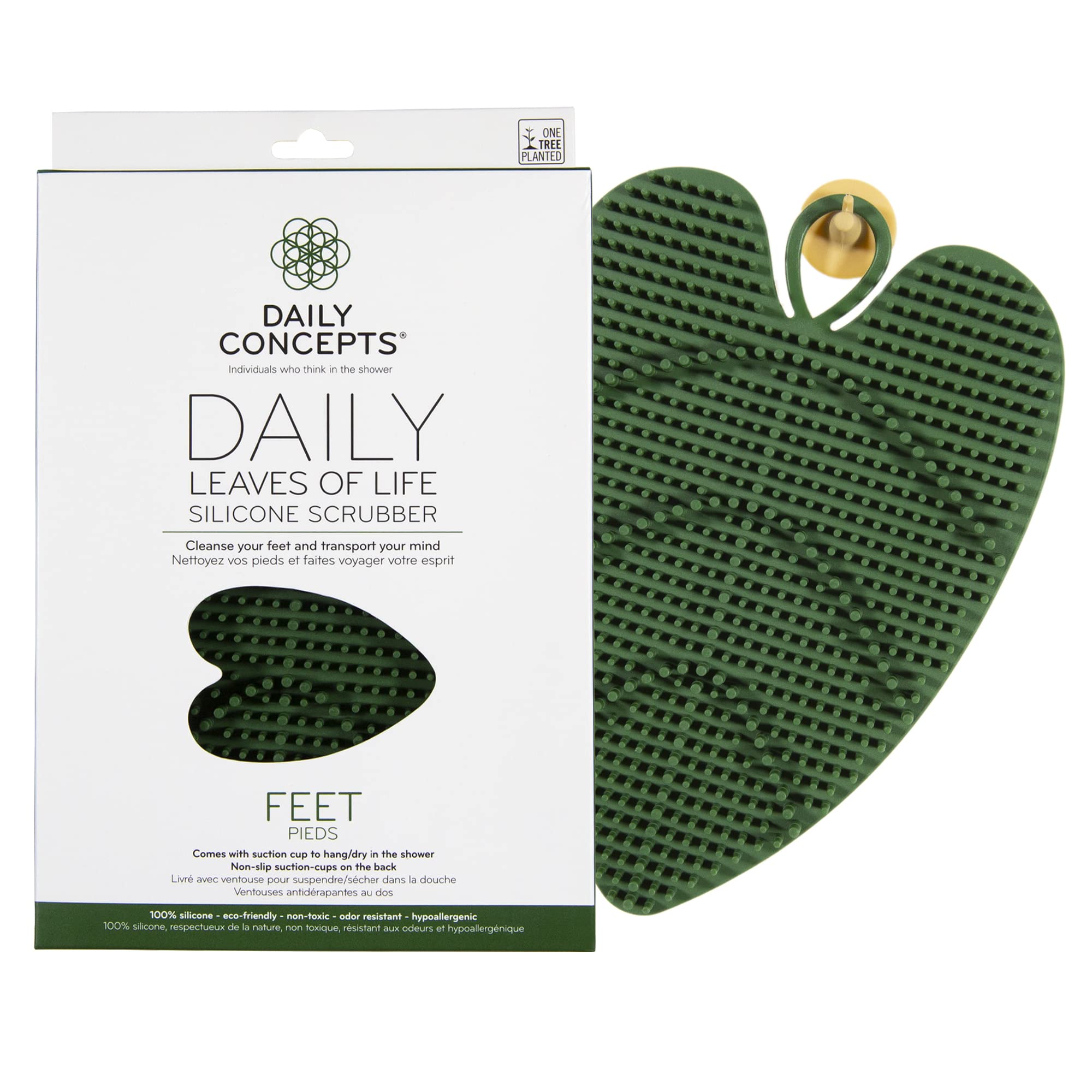Daily Leaves of Life Feet Silicone Scrubber - Include Suction Cups on ...