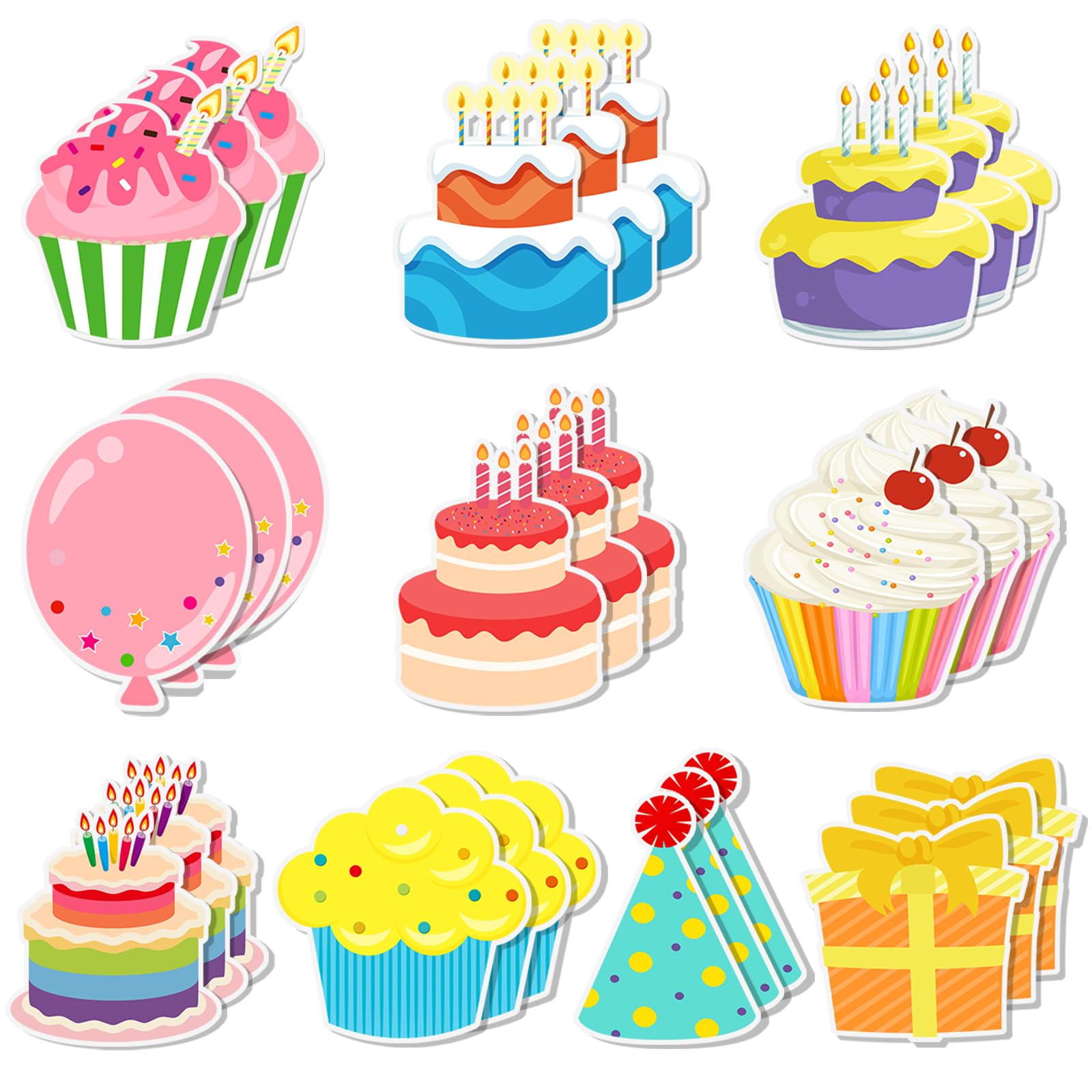 Feifeiya 30 Set Happy Birthday Sticky Notes 600 Sheets Birthday Party ...