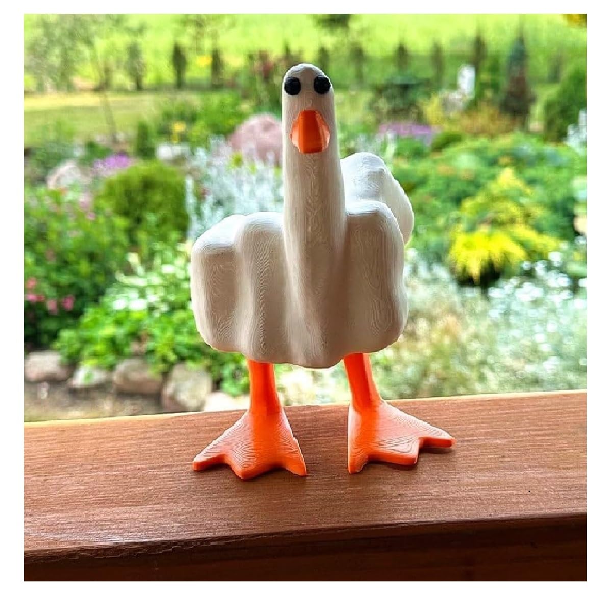 Middle Finger Duck Funny Duck Figurine Ornament Weird Home Decor Cute ...