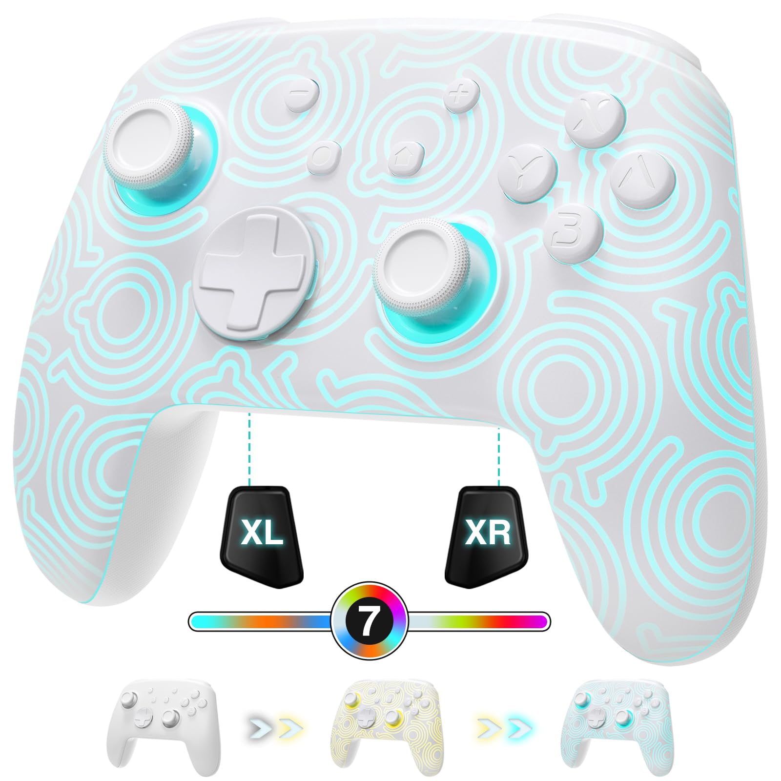 Mua FUNLAB [Luminous Pattern] Switch Pro Controller Wireless Compatible with Switch/OLED/Lite ...