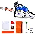 Supmix 62cc Gas Powered Chainsaw, 20-Inch Gasoline Powered Chain Saws, 3.4HP 2 Cycle Petrol ...