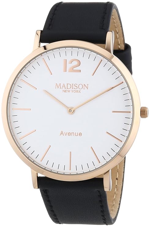 MADISON NEW YORK Unisex-Armbanduhr Avenue Analog Quarz Leder G4741C4 ...