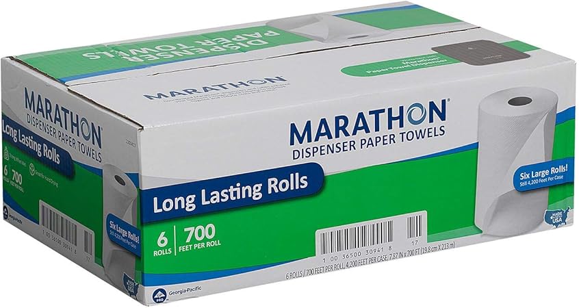 Amazon.com: Marathon - Dispenser Roll Paper Towels, 350 Ft. Rolls - 12 ...