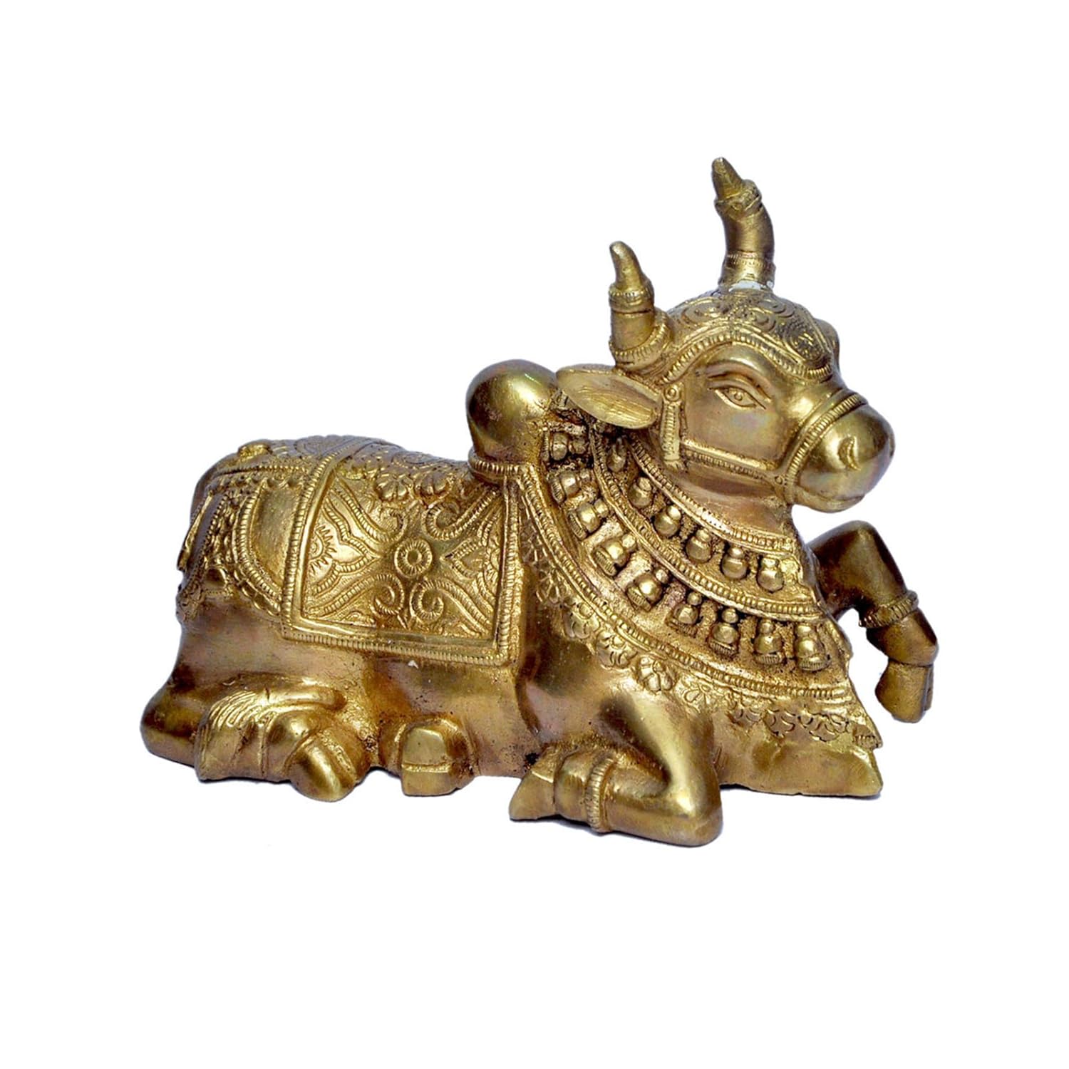 Buy MP Crafts Brass Lord Shiva Nandi Bel Bull Ox Statue for Pooja, Home ...