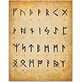 Amazon.com: Rune Alphabet Art Poster - Classic Runic Alphabet Decor ...