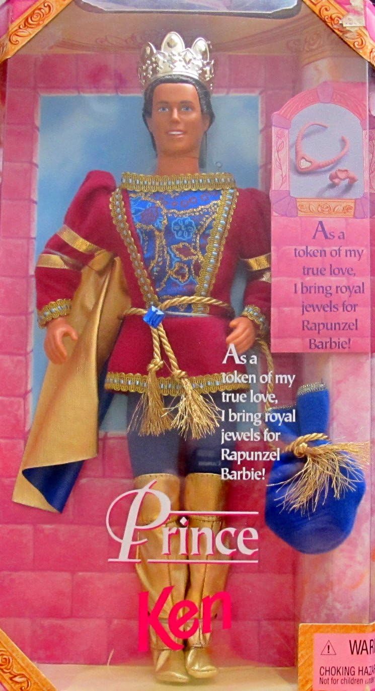 Barbie RAPUNZEL Fairy Tales PRINCE KEN DOLL w BAG of 'JEWELS' for ...