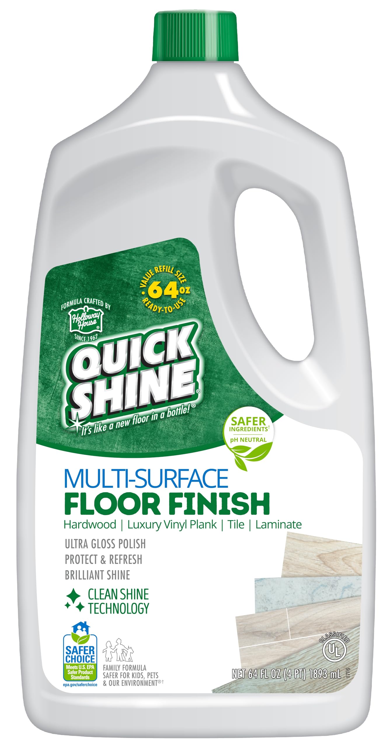 Quick Shine Multi Surface Floor Finish 64oz | Cleaner & Polish to use ...