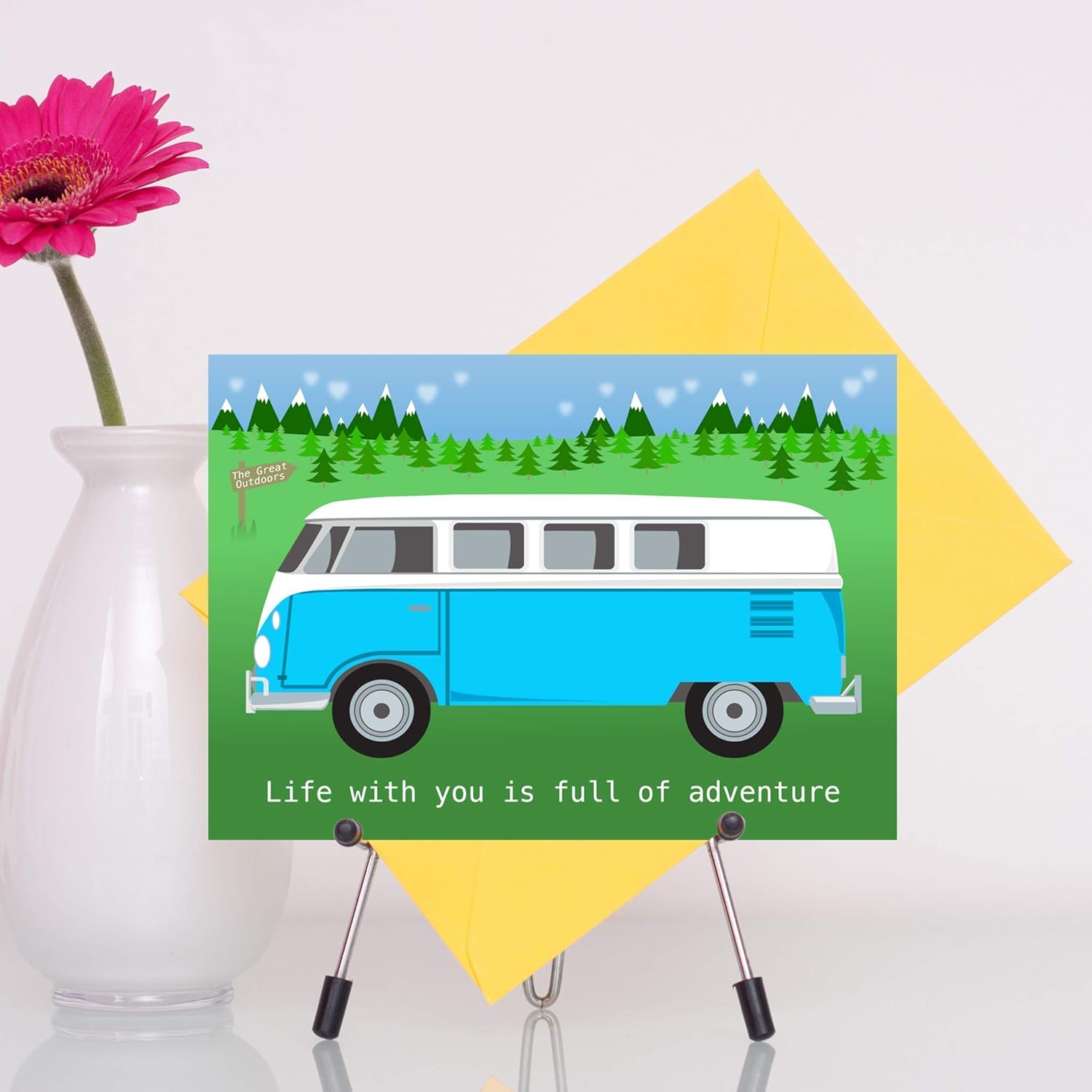Camper Van Love Card, Campervan Anniversary Card: Amazon.co.uk: Handmade