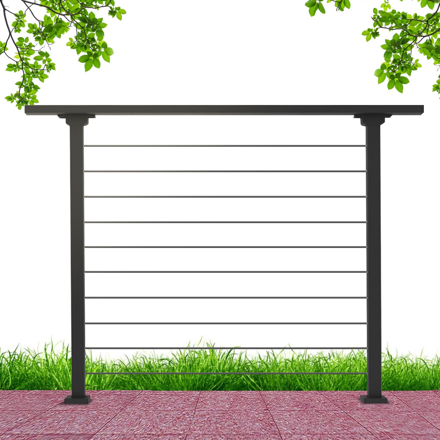 CR Fence & Rail Horizontal Metal Deck Railing, 4ft Wide Residential ...