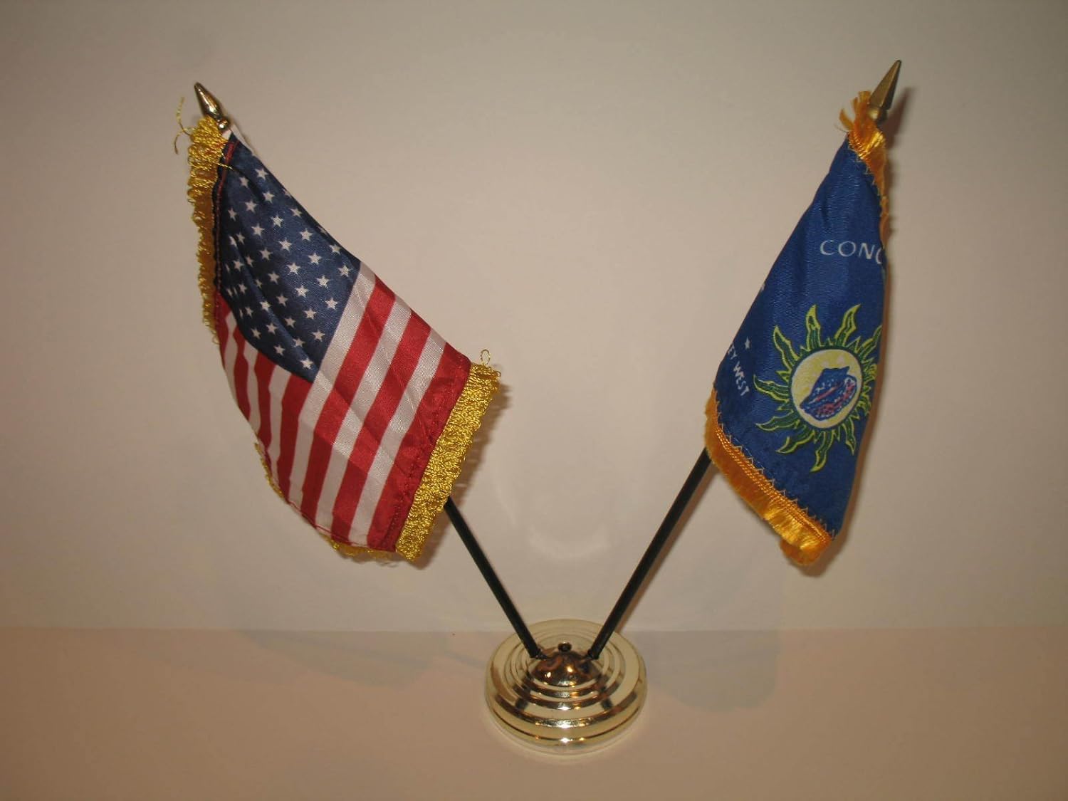 Amazon.com: USA American Gold Fringe w/ Key West Gold Fringe Flag 4"x6 ...