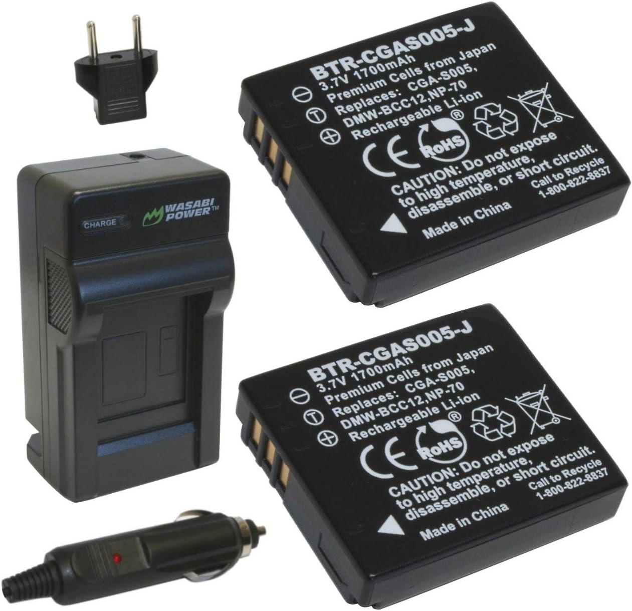 Amazon.com : Wasabi Power Battery (2-Pack) and Charger for Ricoh Caplio ...