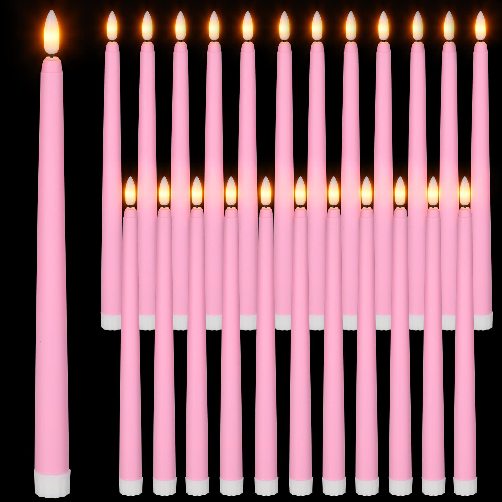 Macarrie 24 Packs Flameless Taper Candles Battery Operated 11 Inch Long ...