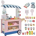 Amazon.com: Costzon Wooden Grocery Store Playset, Kids Pretend Role ...