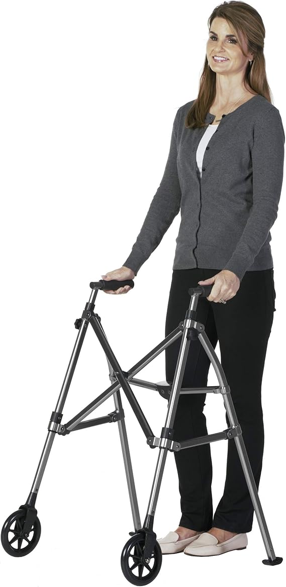Able Life Space Saver Walker, Lightweight Folding 2 Wheel Travel Walker ...