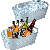 Amazon.com: 4 Pack Galvanized Tub 3.1 Gallon Ice Bucket Large Metal ...