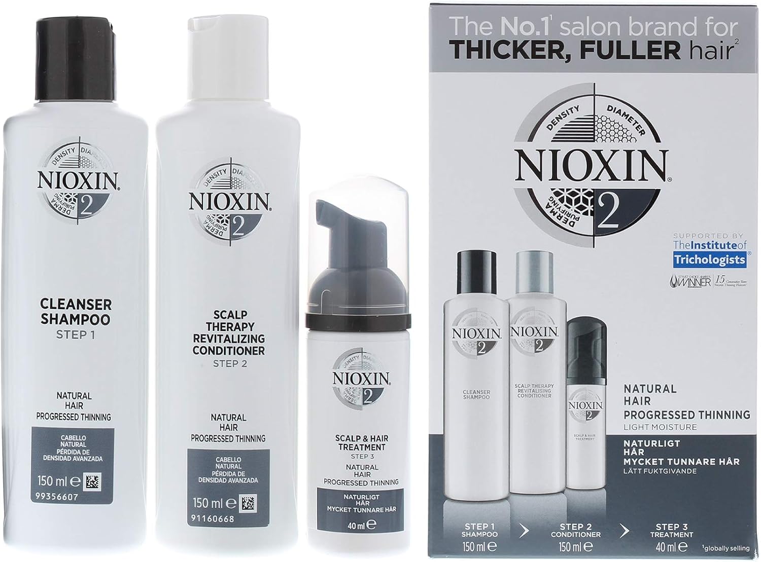 Nioxin System 2 Starter Kit Shampoo, Conditioner & Treatment ...