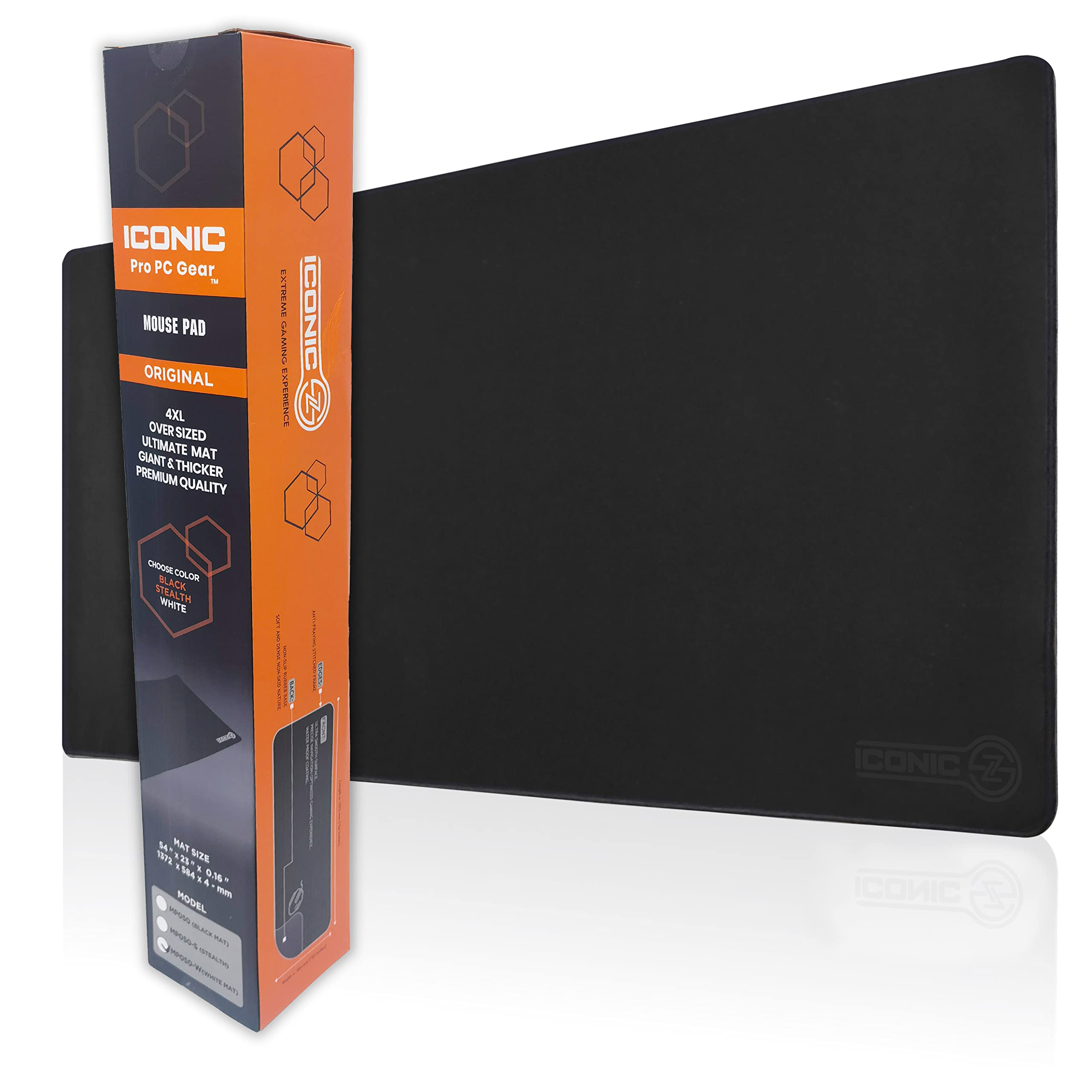 ICONIC - PRO PC GEAR XL Extended Gaming Mouse Pad/Mat 34"x14"(Stealth ...