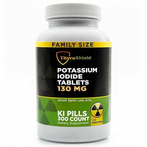 Potassium Iodide Tablets 130 mg | 300ct Iodine for Radiation Exposure ...