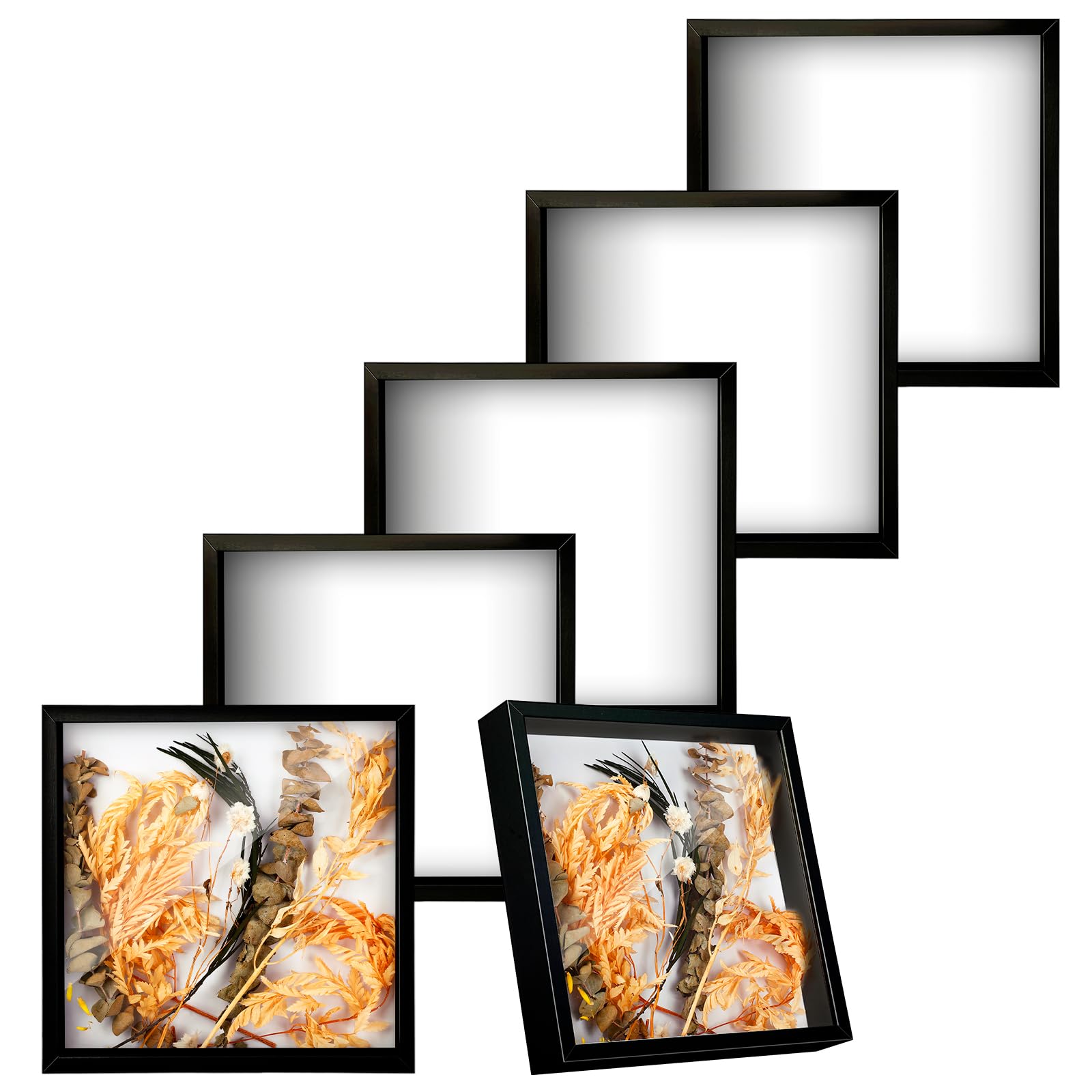 Tuanse 6 Pieces Shadow Box Picture Frame Square Shadow Boxes Display ...