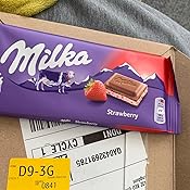 Milka Strawberry Yoghurt Chocolate Bar 100g: Amazon.co.uk: Grocery