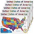 Amazon.com: United States of America Map Educational Posters for Kids ...