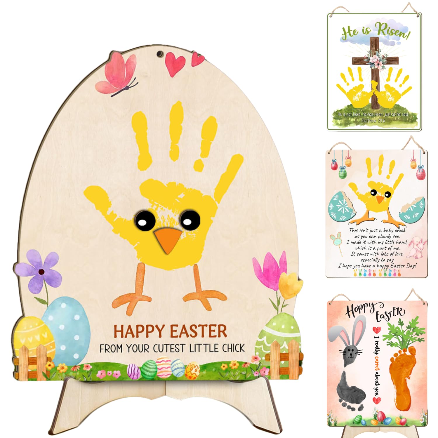 DIY Baby's First Easter Handprint Sign, Baby First Easter Gifts for ...