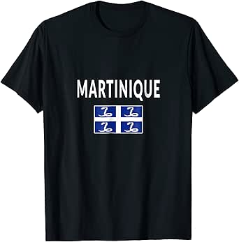 Amazon.com: Martinique T-shirt Tee Flag souvenir Gift Fort-de-France ...